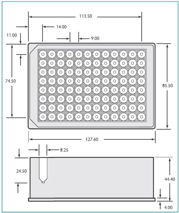 96 Well Square, 1 ml PP, Deep Well Plate - Porvair Sciences