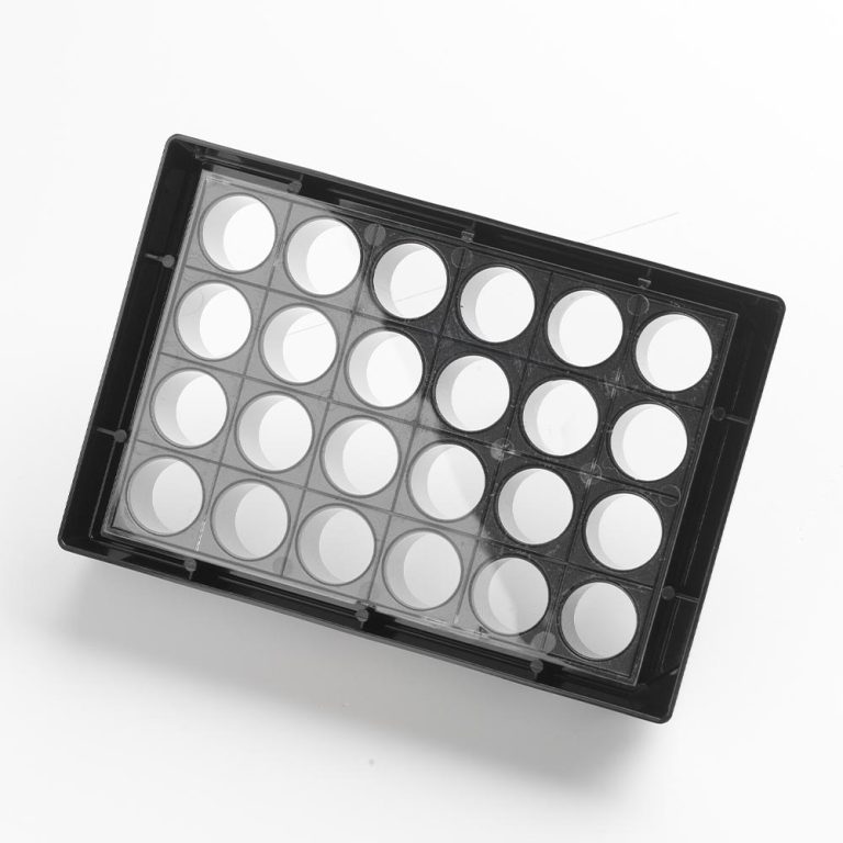 24 Well, Round, Black, Clear F-bottom, Polystyrene Assay Microplate ...